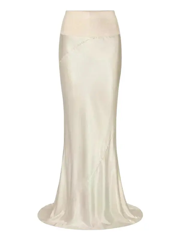 Rick Owens Satin Slim Maxi Skirt - Neutrals