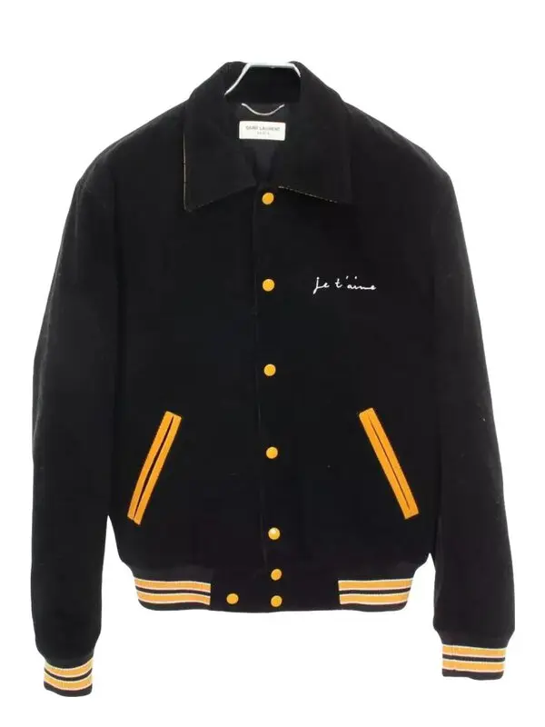 Saint Laurent Embroidered Long Sleeve Jacket - Black