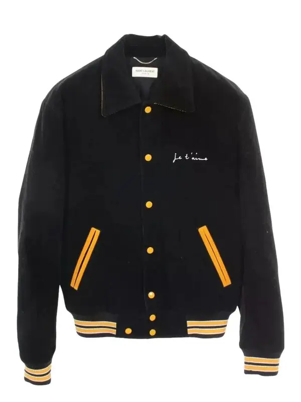 Saint Laurent Embroidered Long Sleeve Jacket - Black