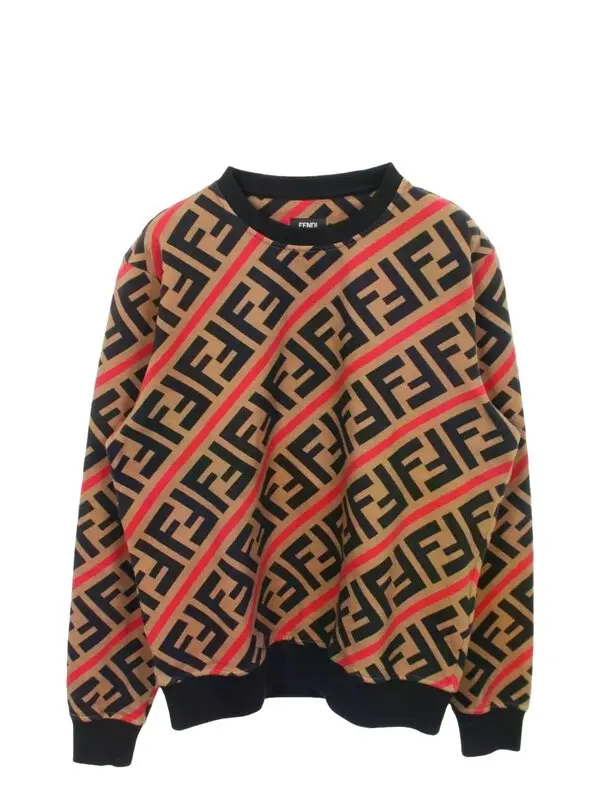 Fendi Monogram Pattern Crew Neck Sweater - Neutrals