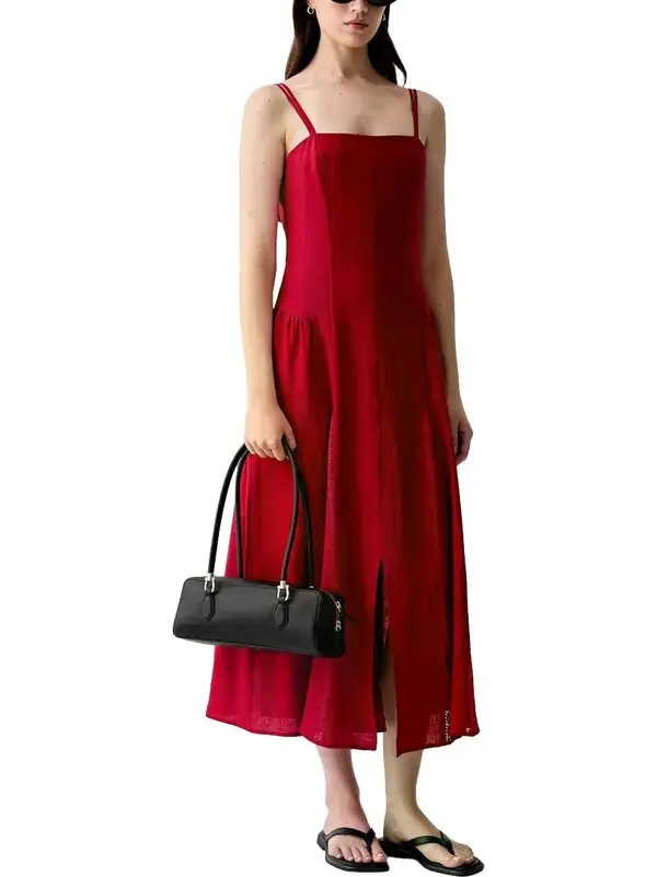 HOSS INTROPIA Ailin Midi Dress With Crochet Trim - Red