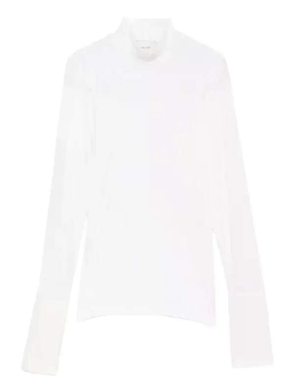 ALYSI High-neck Button-cuff Sweater - White