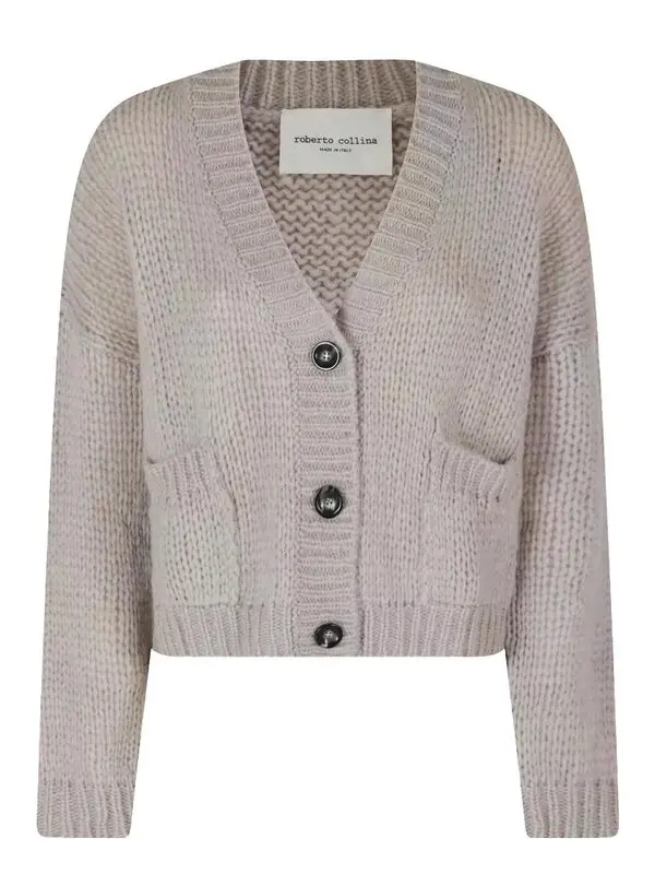 ROBERTO COLLINA Chunky Knit Button-up Cardigan - Neutrals