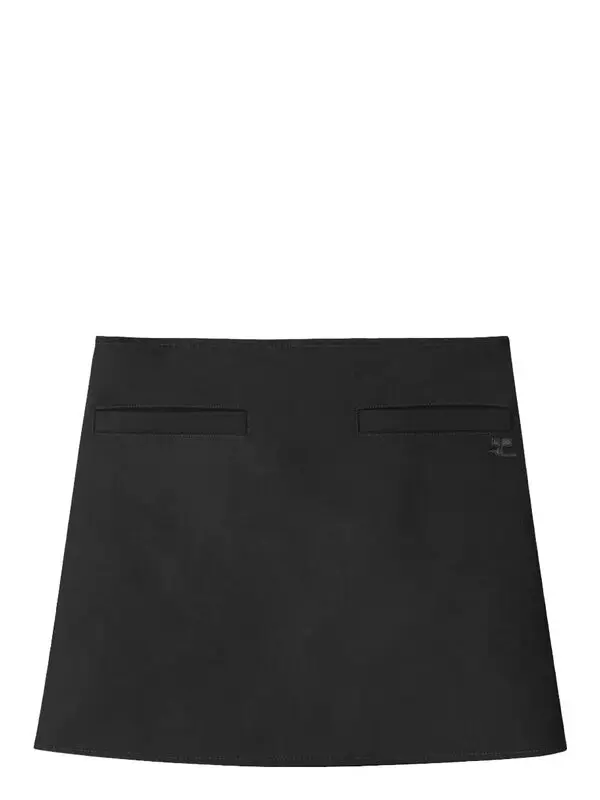COURREGES Logo Embroidered A-line Mini Skirt - Black