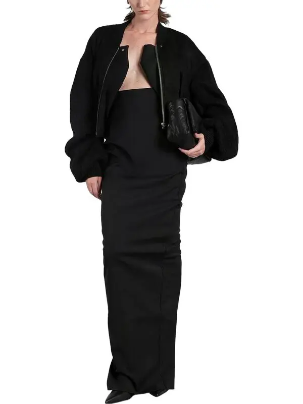 Rick Owens Cropped Oversized Bomber Jacket - Black