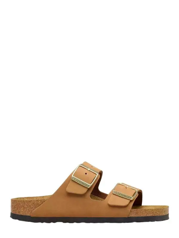 BIRKENSTOCK Arizona Nubuck Leather Sandals - Brown
