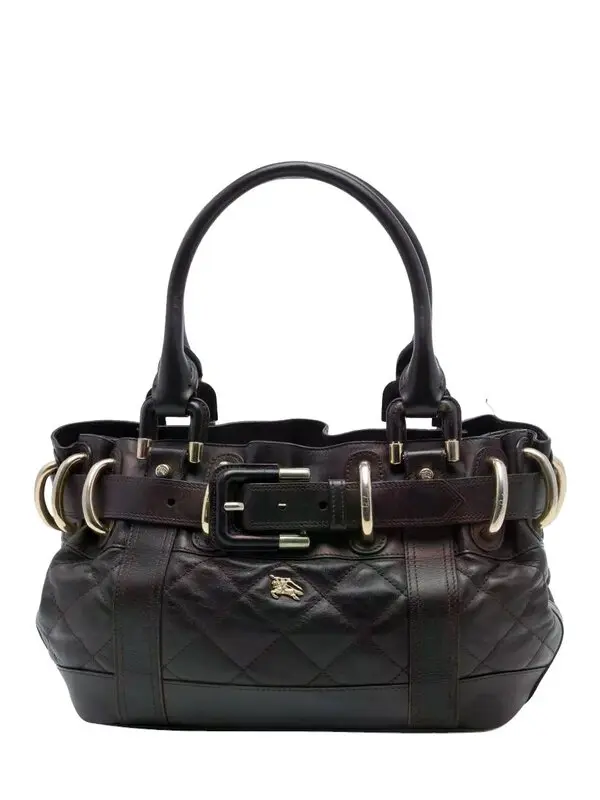 Burberry Quilted Leather Beaton Handbag - Brown
