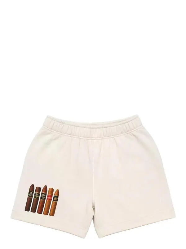 MELT Cigar Print Cotton Shorts - Neutrals