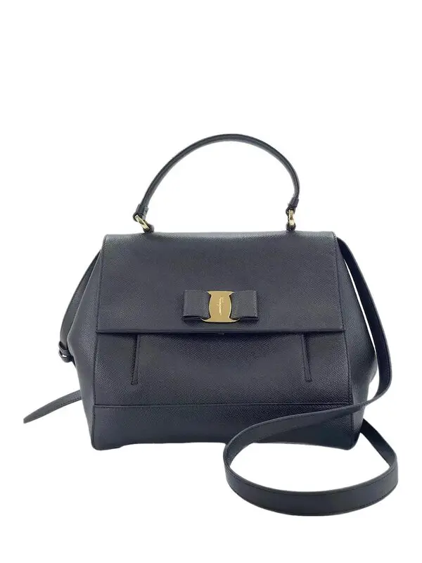 FERRAGAMO Vara Bow Handbag - Black