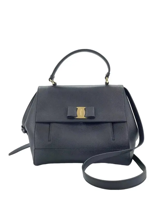 FERRAGAMO Vara Bow Handbag - Black