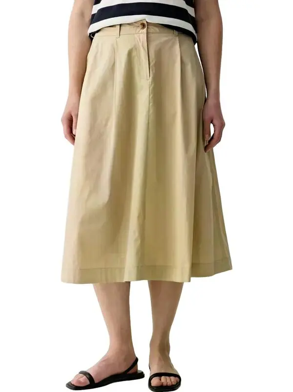 Gant Pleated A-line Midi Skirt - Neutrals