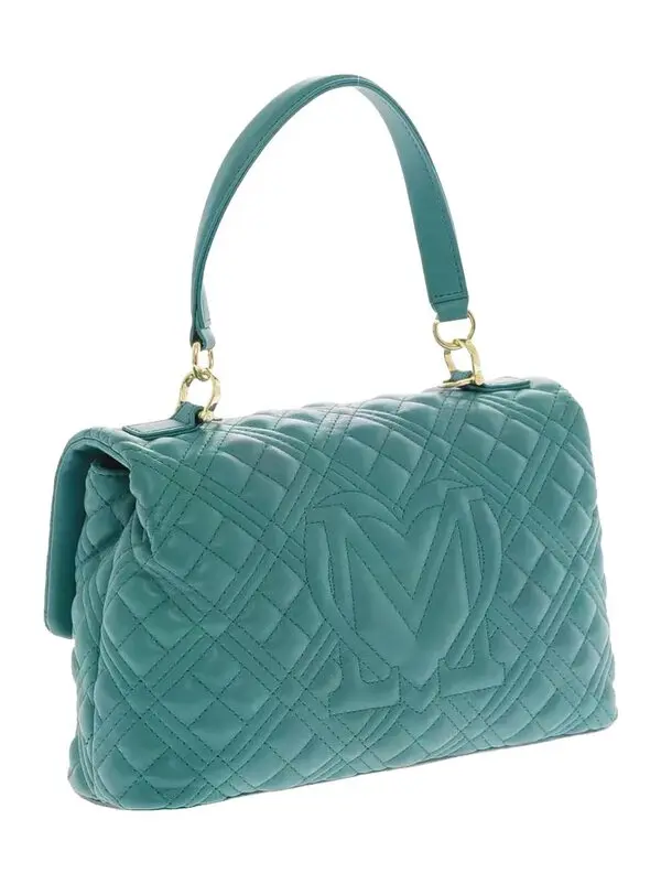 Moschino Quilted Logo Plaque Small Bag - Green