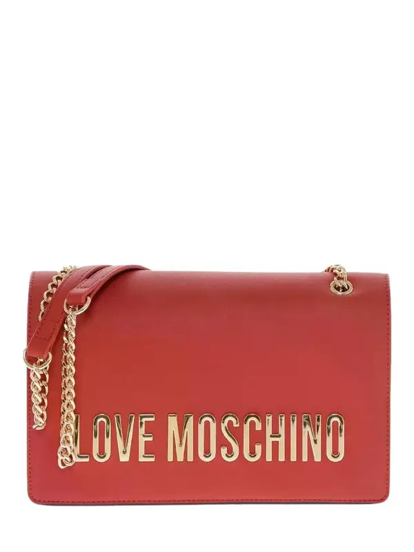 Moschino Plaque Shoulder Bag - Red