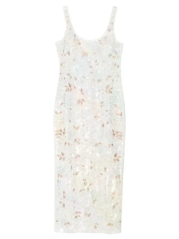 NEEDLE & THREAD Wisteria Shimmer Dress - Neutrals