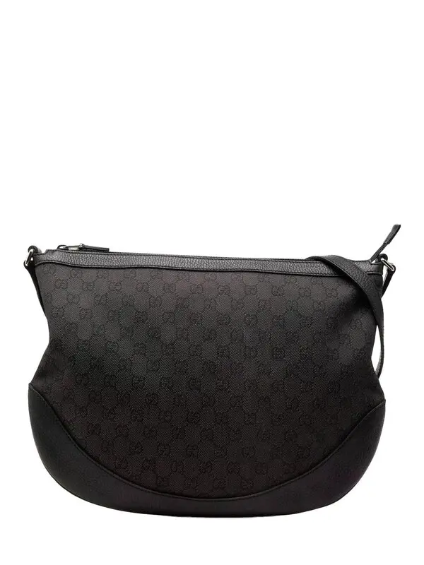 Gucci Gg Denim Half Moon Crossbody Bag - Black