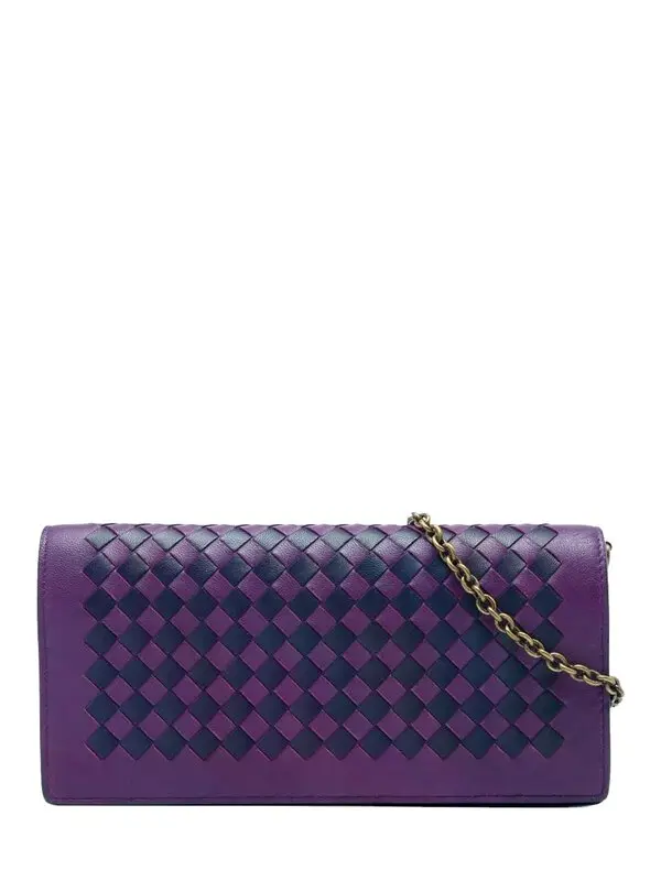 Bottega Veneta Nappa Intrecciato Continental Wallet On Chain - Purple