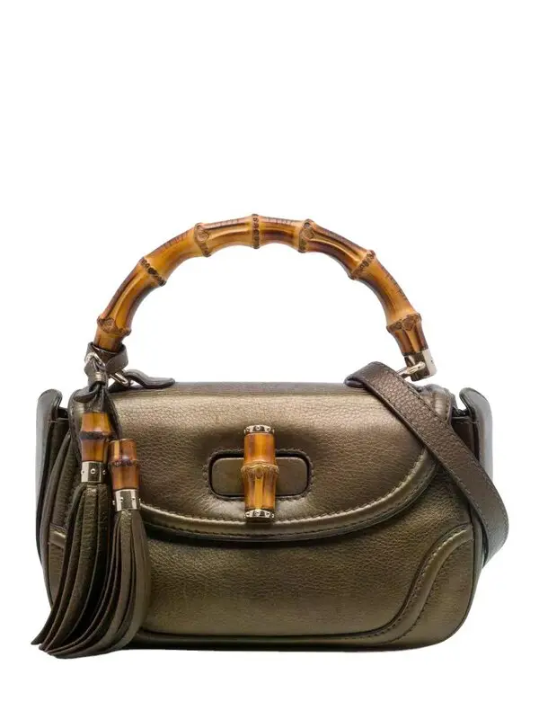 Gucci Medium Leather New Bamboo Satchel - Brown
