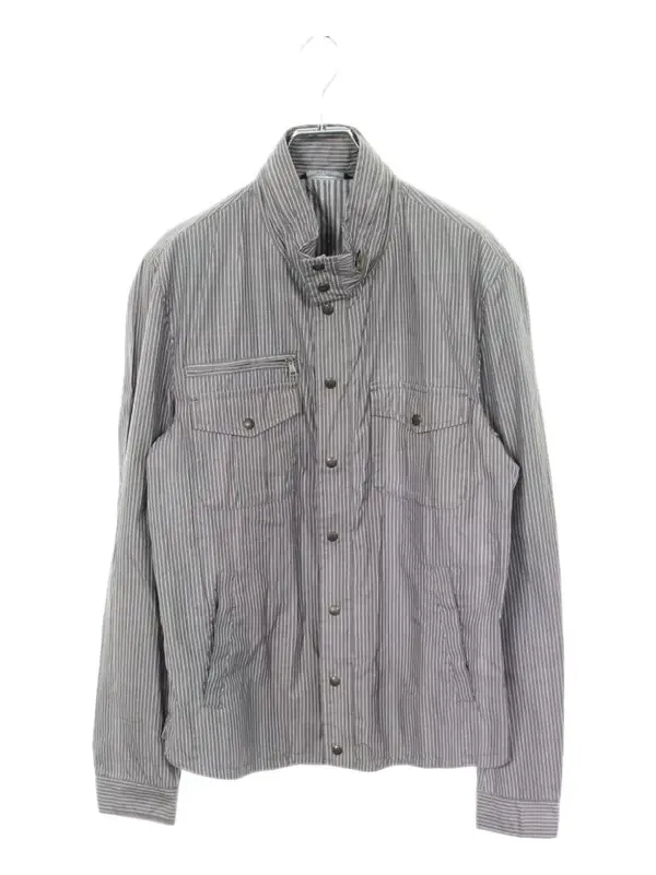 Dolce & Gabbana 2010s Stand-collar Striped Shirt Jacket - Grey