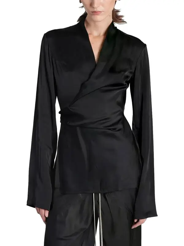 Rick Owens Wrap-style Long-sleeve Blouse - Black