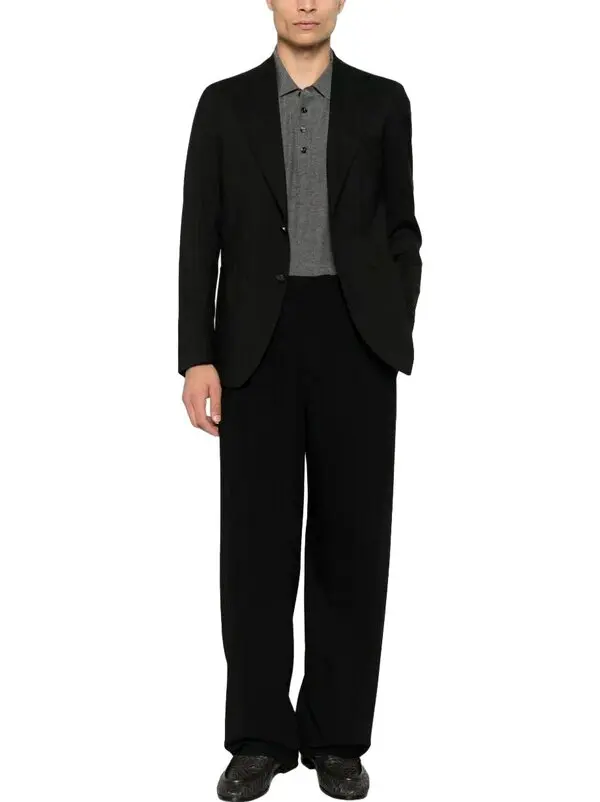 Giorgio Armani Pleated Wide-leg Trousers - Black
