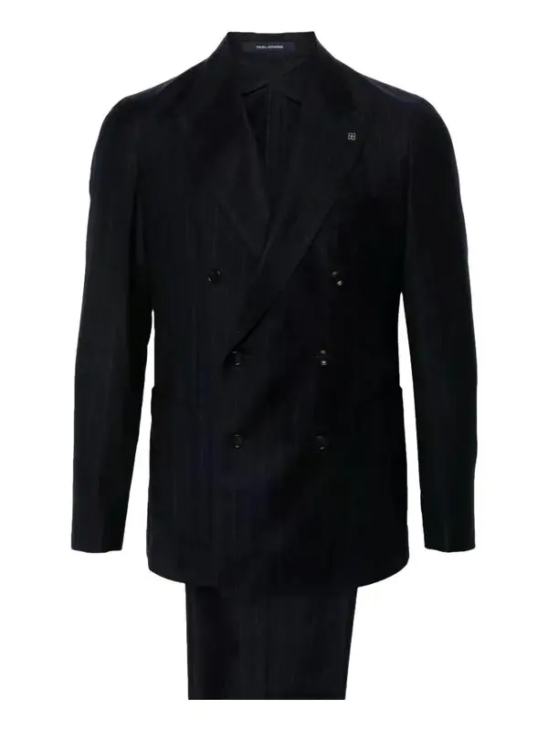 Tagliatore Pinstripe-pattern Double-breasted Suit - Blue