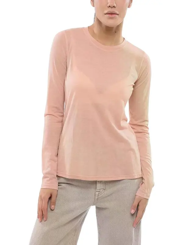 ROBERTO COLLINA Long-sleeved Crewneck T-shirt - Pink