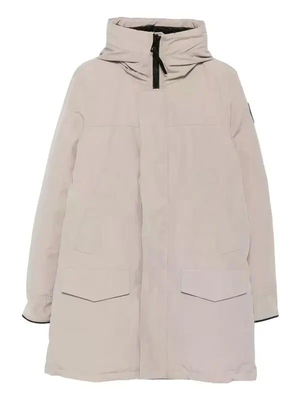 Canada Goose Hooded Logo-patch Coat - Neutrals