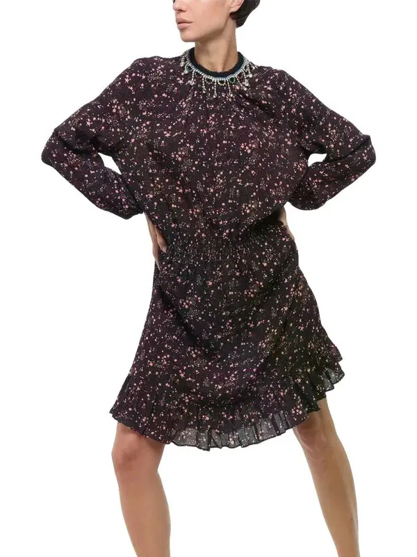Dsquared2 Crystal-embellished Star-print Mini Dress - Black