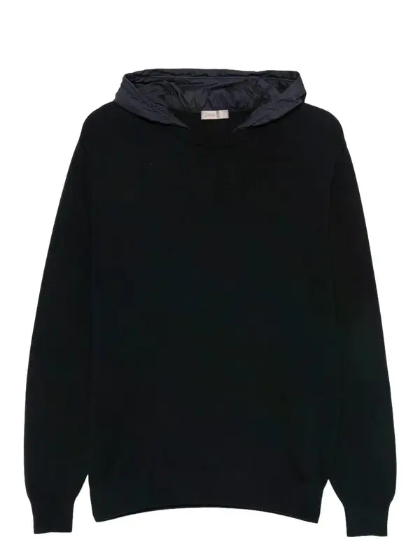 Herno Hooded Cotton Sweater - Black