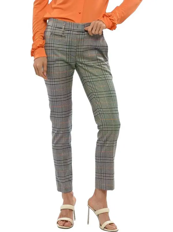 DONDUP Check Pattern Tailored Trousers - Grey