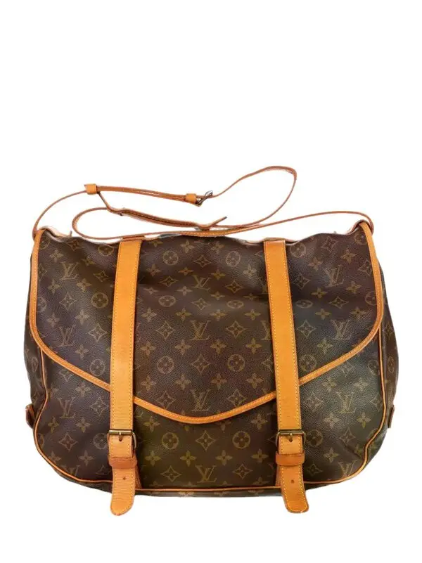 LOUIS VUITTON 1991 Saumur Monogram Canvas Shoulder Bag - Brown