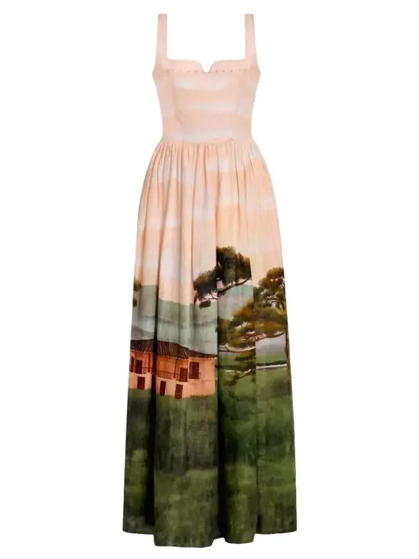 Agua Bendita Sleeveless Maxi Dress - Orange
