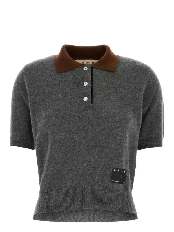 Marni Cashmere Polo Shirt - Grey