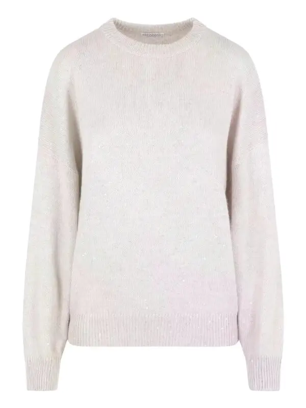Brunello Cucinelli Sequin-embellished Drop-shoulder Sweater - Neutrals