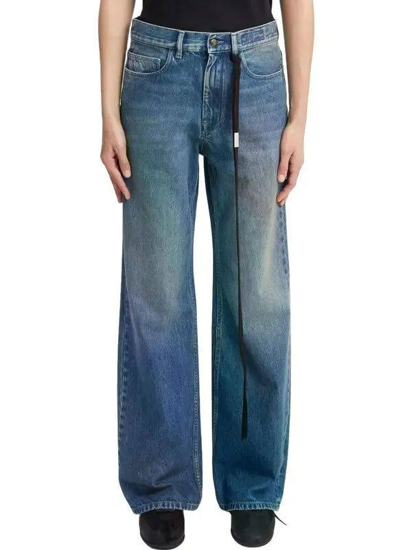 ANN DEMEULEMEESTER Stonewashed Wide-leg Jeans - Blue