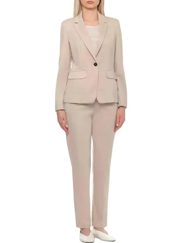 EMME Single-breasted Notched-lapel Jacket - Neutrals