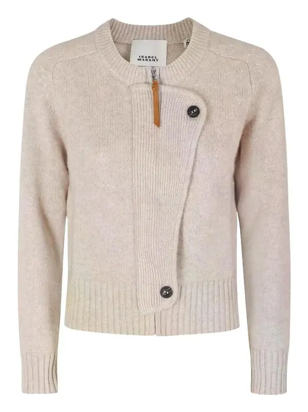 Isabel Marant Étoile Asymmetric Zip-fastening Cardigan - Neutrals