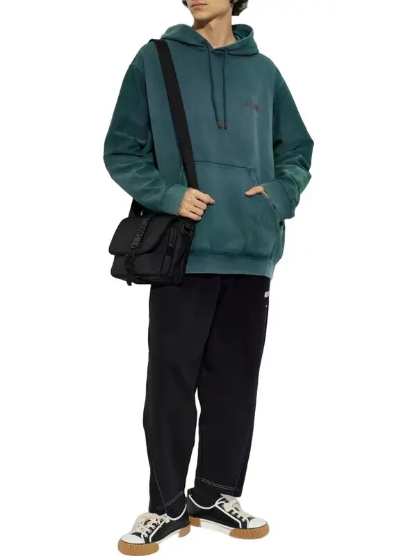 Moschino Embroidered Drawstring Hoodie - Green