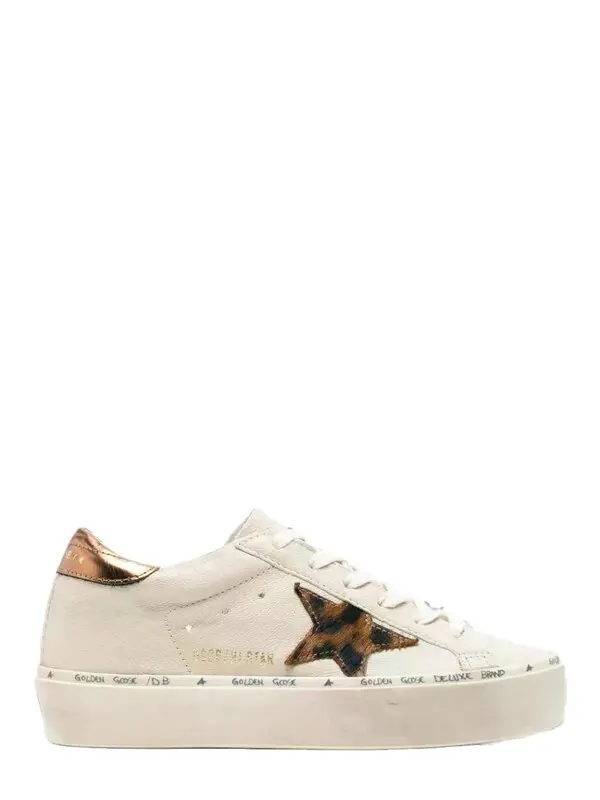 GOLDEN GOOSE Hi Star Leopard Print Leather Platform Sneakers - Neutrals