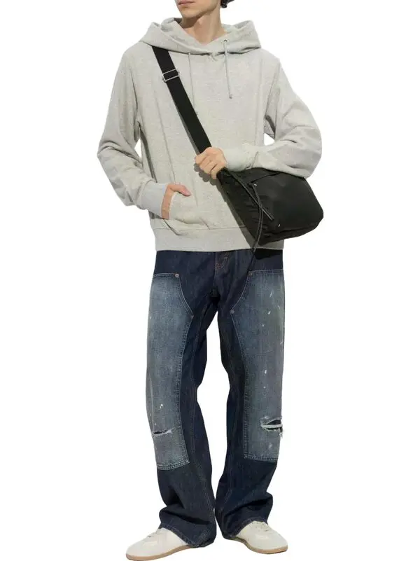 MAISON MARGIELA Bird Print Drawstring Hoodie - Grey