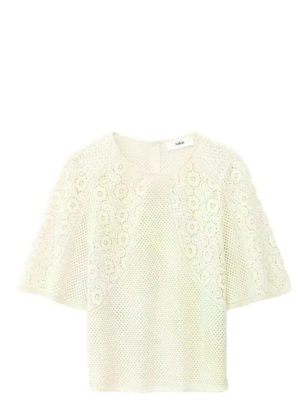 Ba&sh Marlow Crocheted Blouse With Floral Pattern - Neutrals