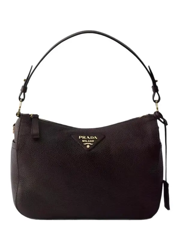Prada Medium Leather Shoulder Bag - Brown
