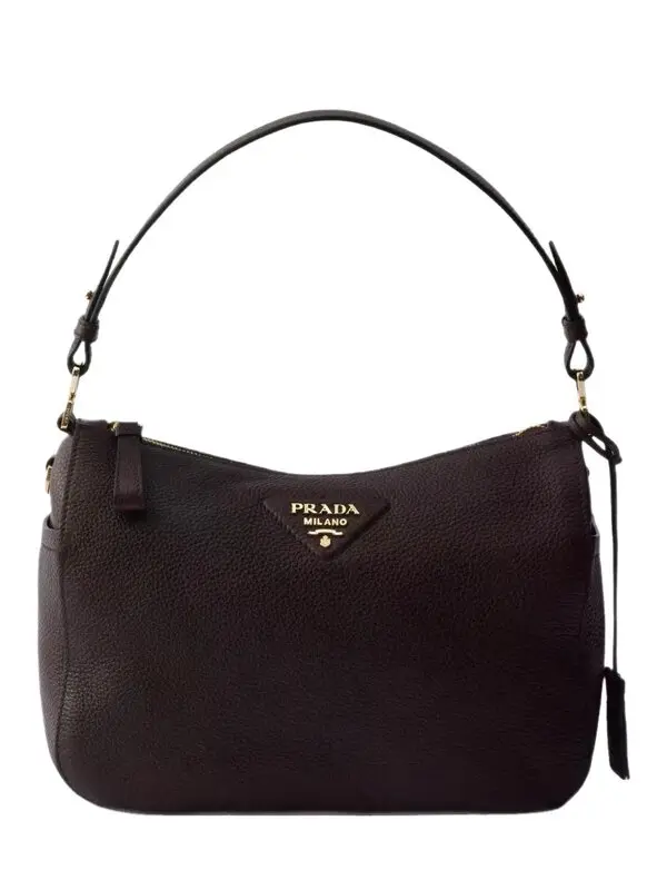 Prada Medium Leather Shoulder Bag - Brown