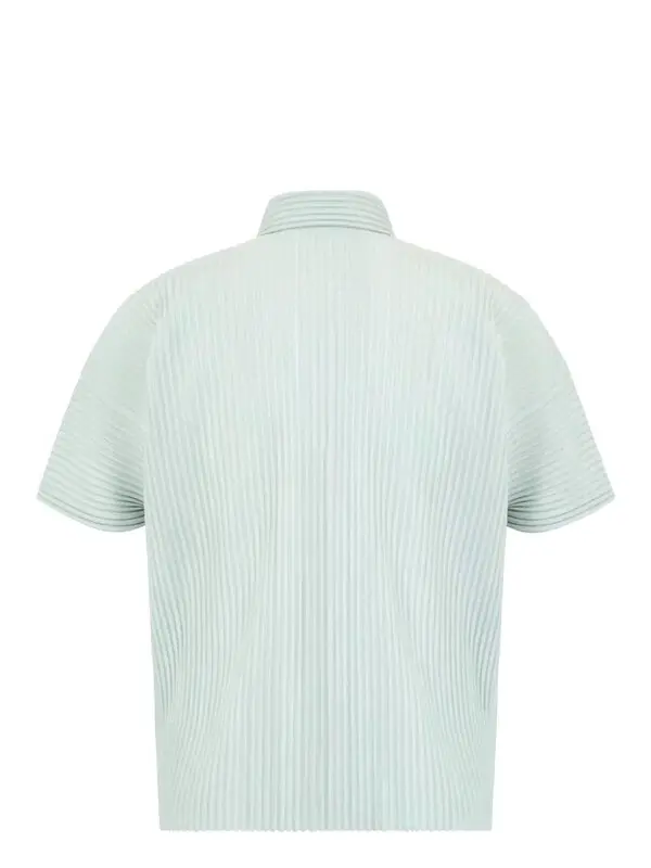 Issey Miyake Pleated Polo Shirt - Green