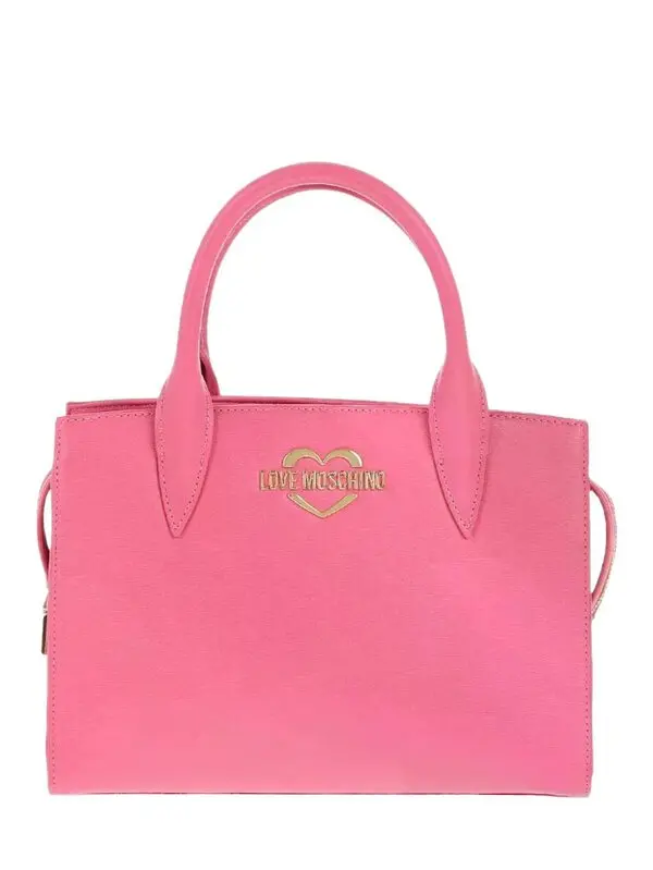 Moschino Logo Plaque Tote Bag - Pink