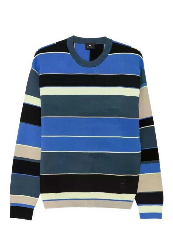 Paul Smith Horizontal Stripe Crew Neck Sweater - Blue
