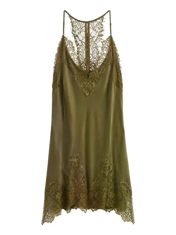 Gold Hawk Lace Trim Camisole Top - Green