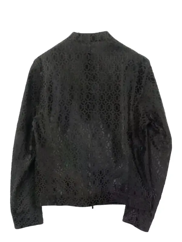 Emporio Armani Patterned Zip-up Jacket - Black