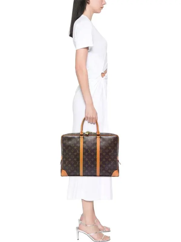 LOUIS VUITTON 2015 Monogram Porte Documents Voyage Business Bag - Brown