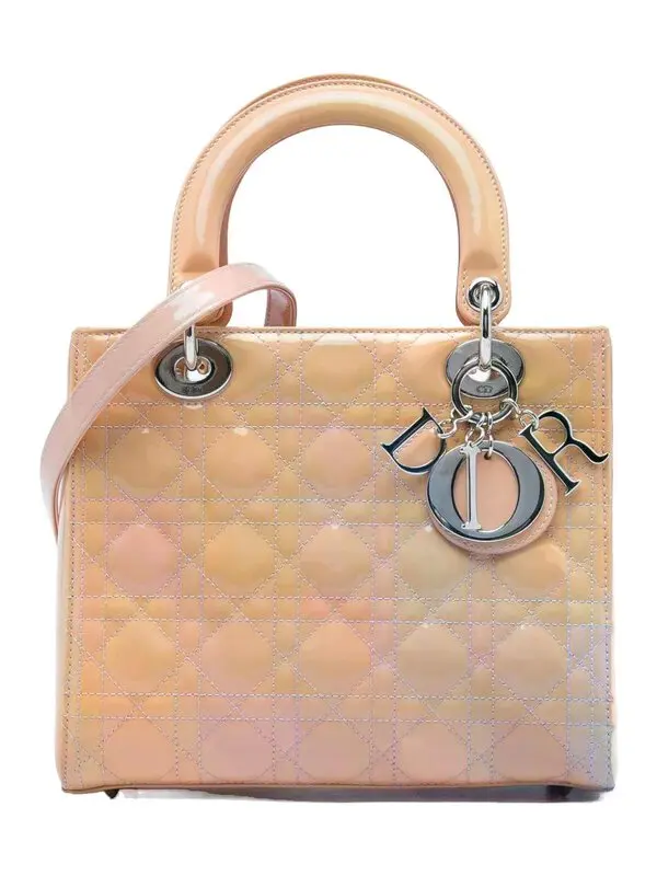 Dior Patent Cannage Lady Satchel - Brown